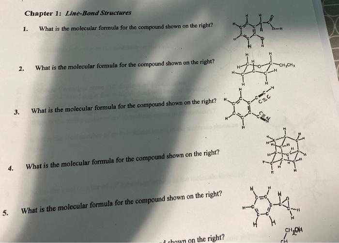 Solved Chapter 1: Line-Bond Structures What is the molecular | Chegg.com