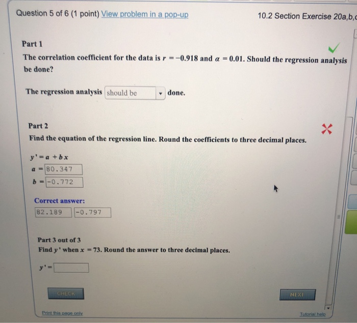 Solved Question 5 of 6 (1 point) View problem in a pop-up | Chegg.com