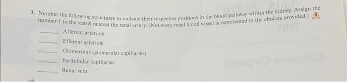 Solved the first one says to number the following structures | Chegg.com