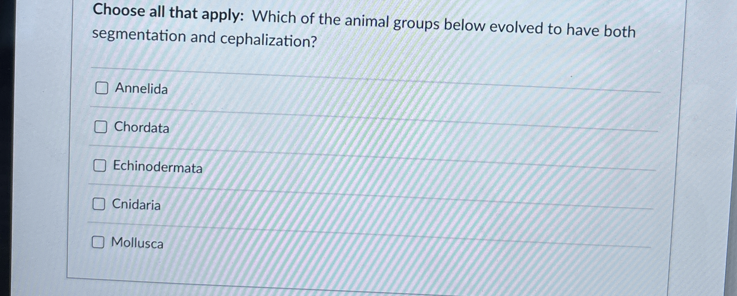 Solved Choose all that apply: Which of the animal groups | Chegg.com