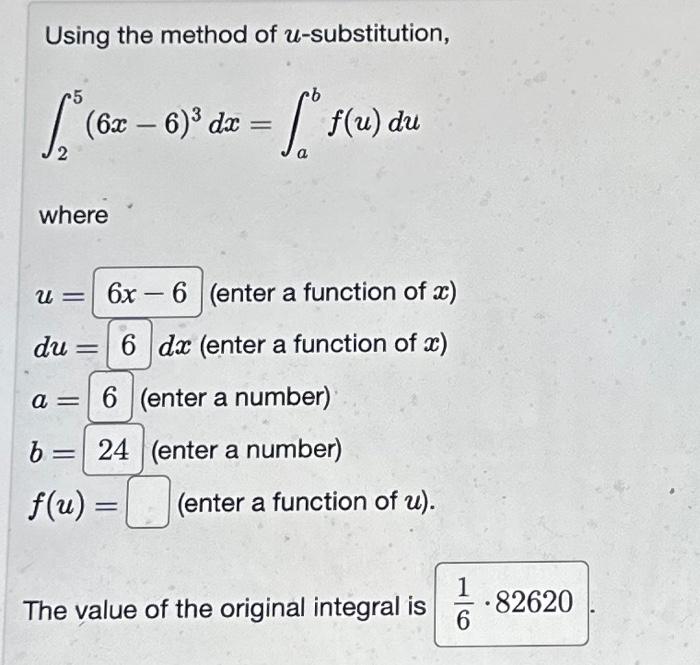 Solved Using the method of u-substitution, | Chegg.com