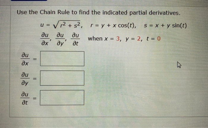 Solved Use the Chain Rule to find the indicated partial | Chegg.com