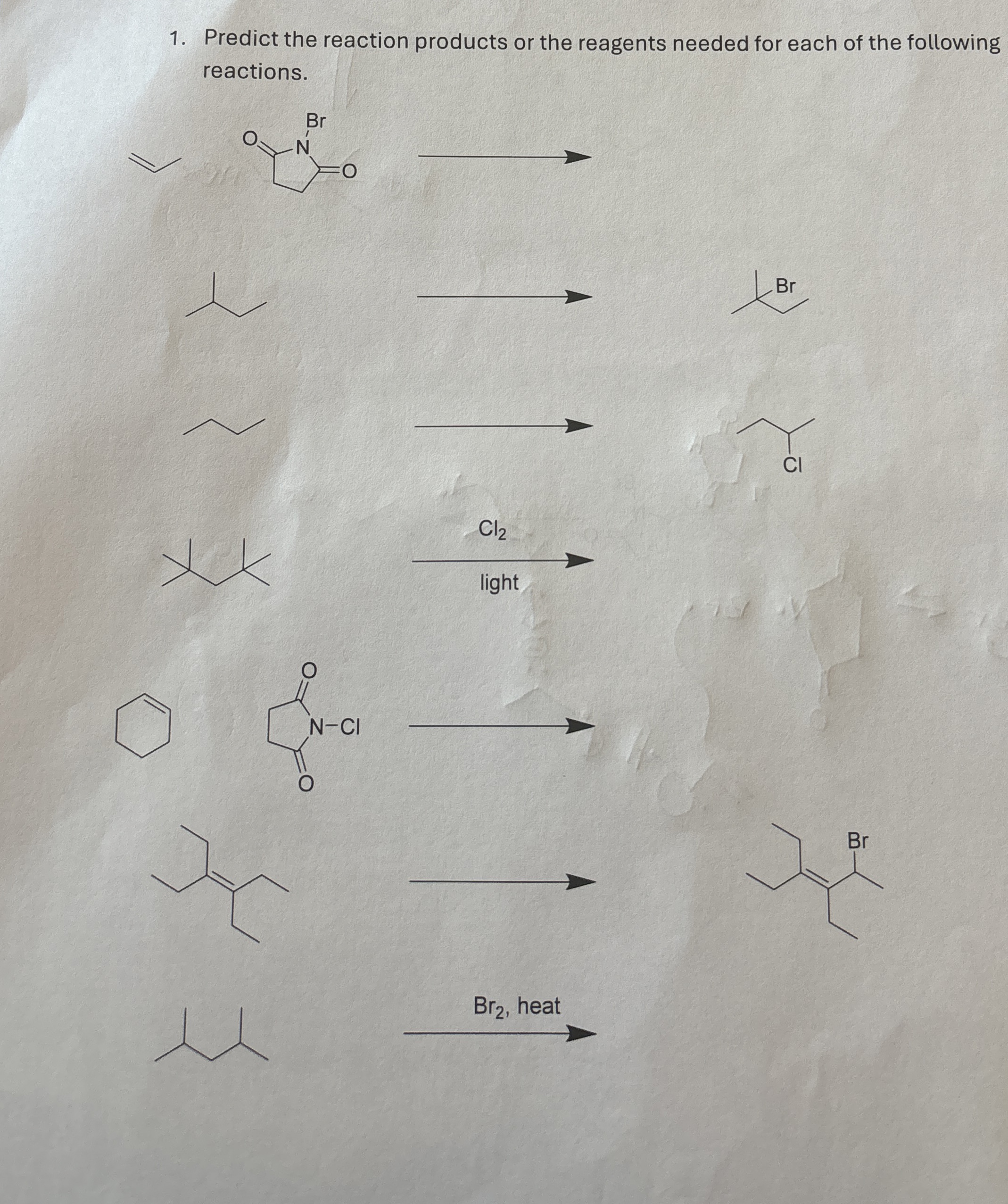 Solved Predict the reaction products or the reagents needed | Chegg.com