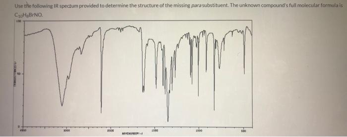 Solved use the following IR spectrum provided to determine | Chegg.com