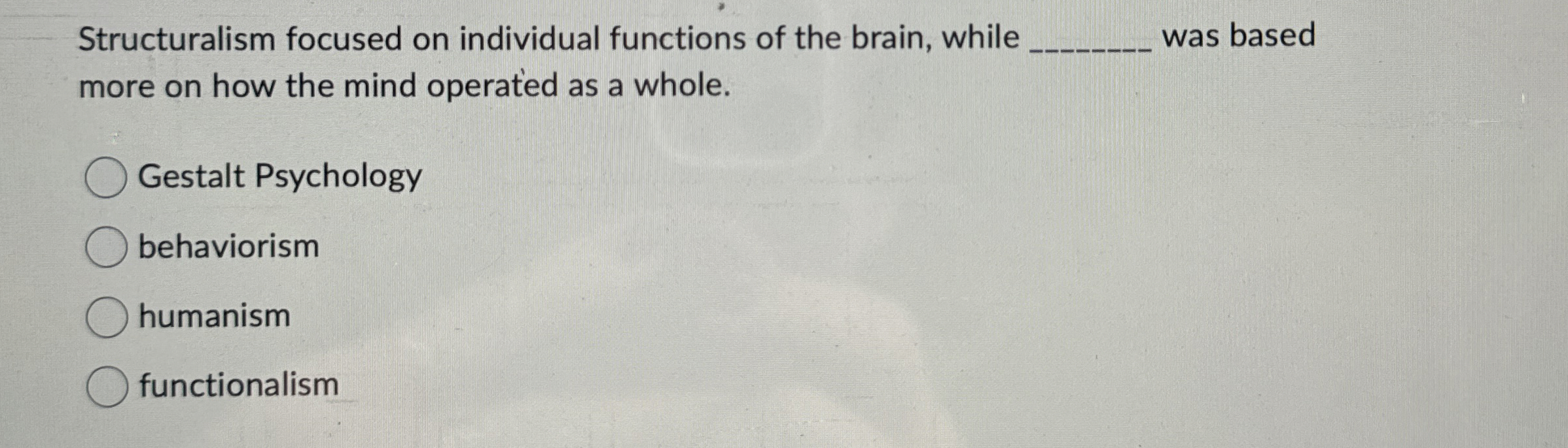 Solved Structuralism focused on individual functions of the | Chegg.com