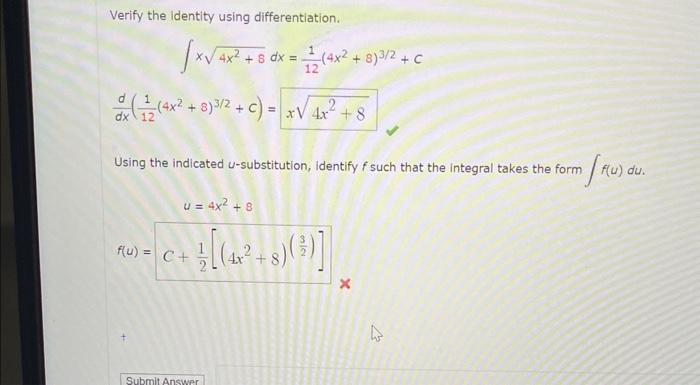 Solved Verify the identity using differentiation. | Chegg.com