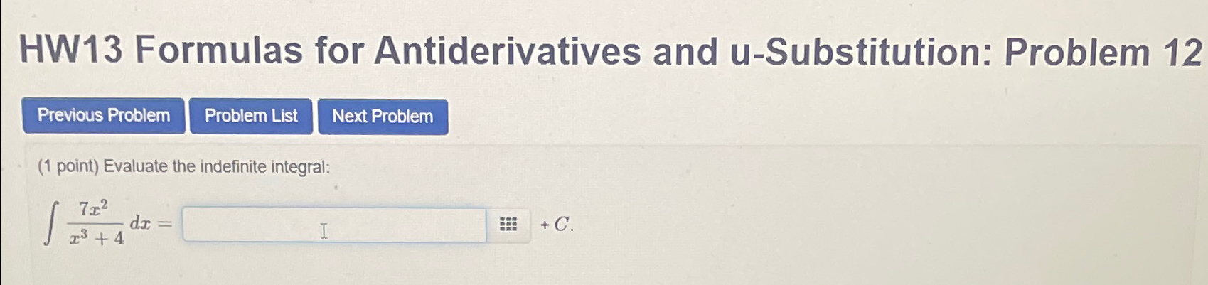 Solved HW13 ﻿Formulas for Antiderivatives and | Chegg.com