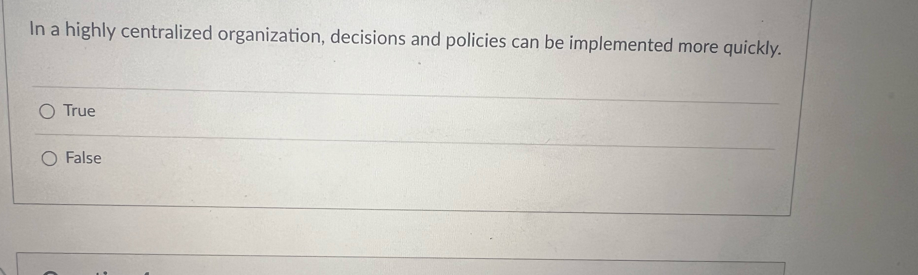 Solved In a highly centralized organization, decisions and | Chegg.com Solved In a highly centralized organization, decisions and | Chegg.com