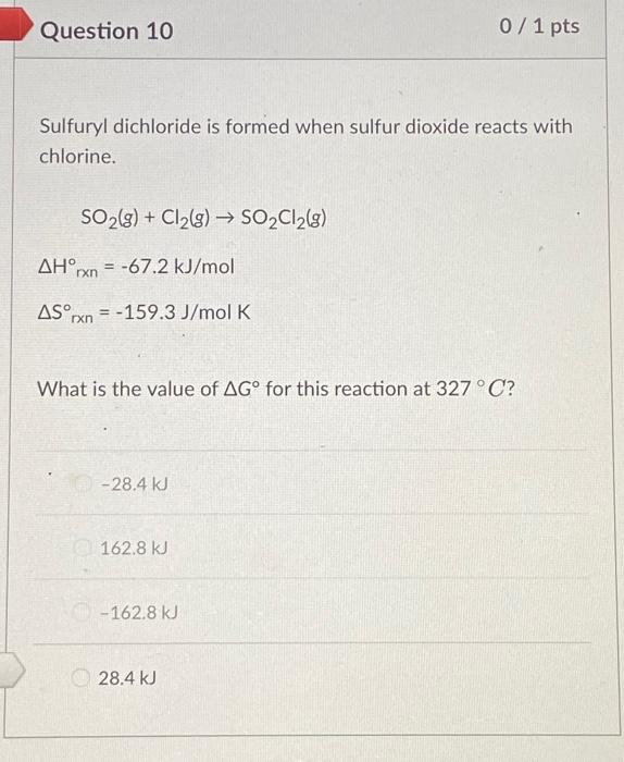 Solved Sulfuryl dichloride is formed when sulfur dioxide | Chegg.com