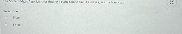 Solved The Sorted-Edges Algorithm for finding a Hamiltonian | Chegg.com