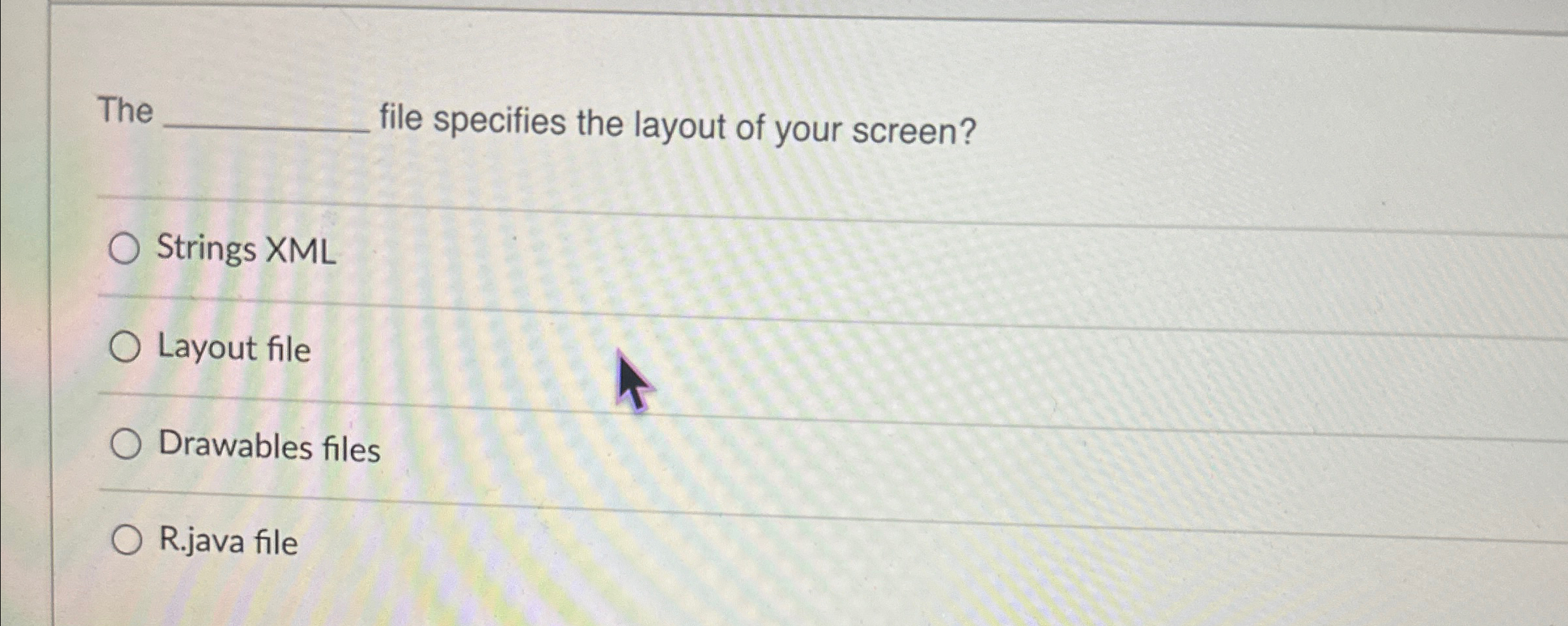 Solved The ﻿file specifies the layout of your | Chegg.com