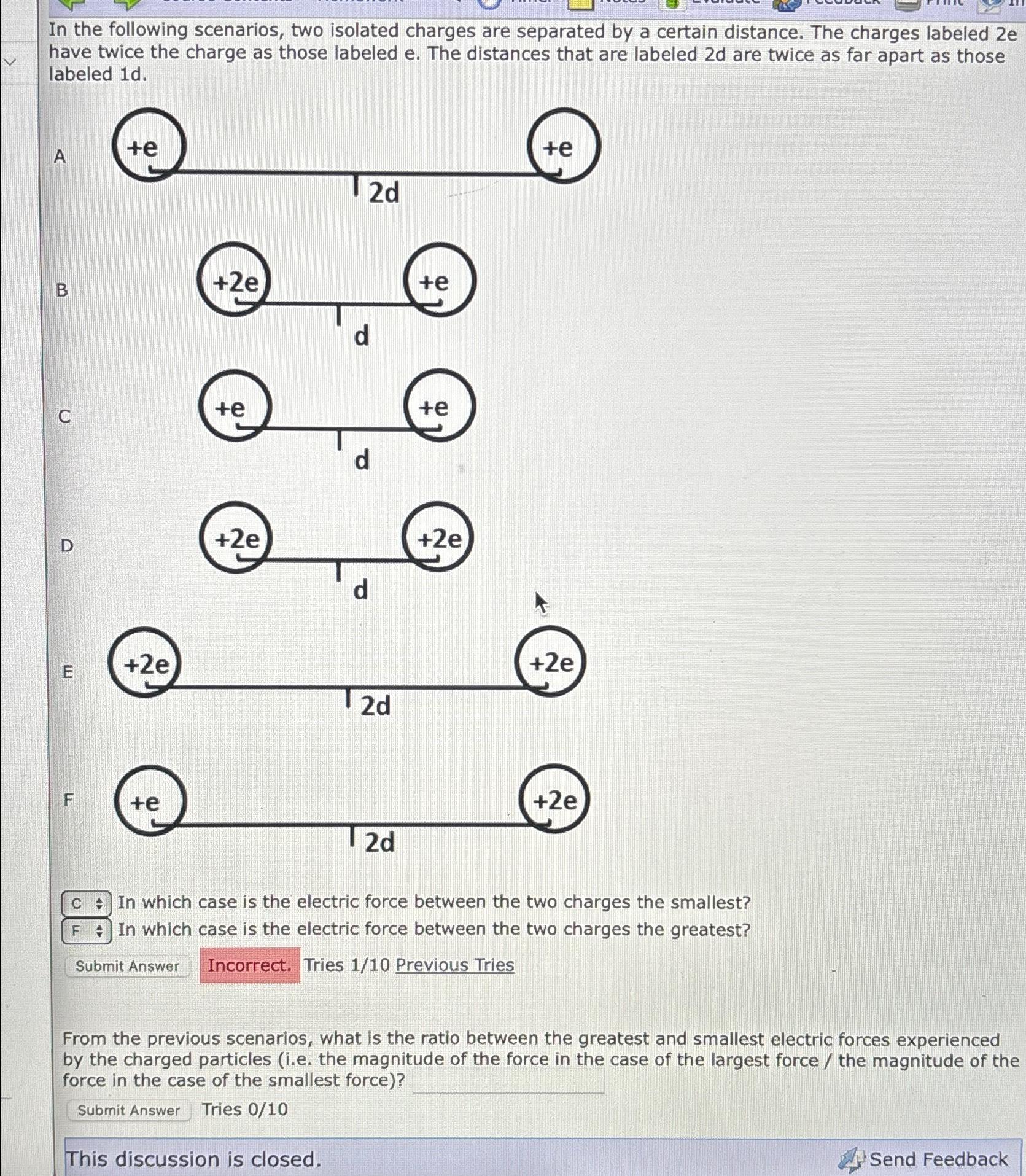 Solved In the following scenarios, two isolated charges are | Chegg.com