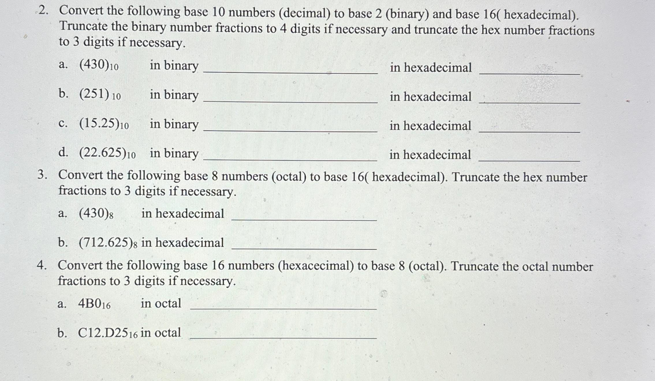THIS IS VERY URGENT! PLEASE DO THE FOLLOWING:Convert | Chegg.com