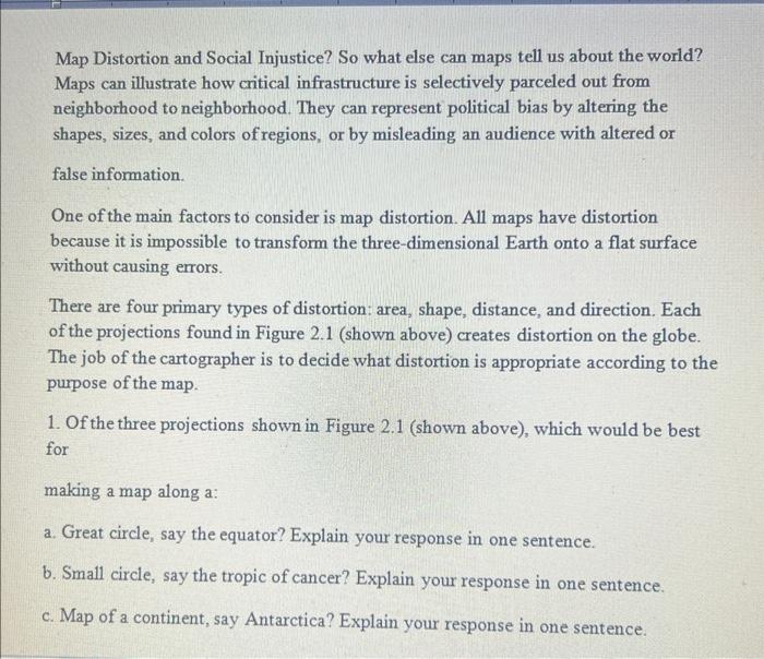 Map Distortion and Social Injustice? So what else can | Chegg.com