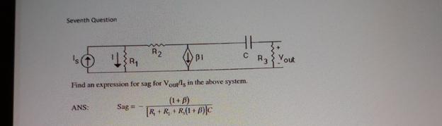 Solved Seventh QuestionFind an expression for sag for | Chegg.com