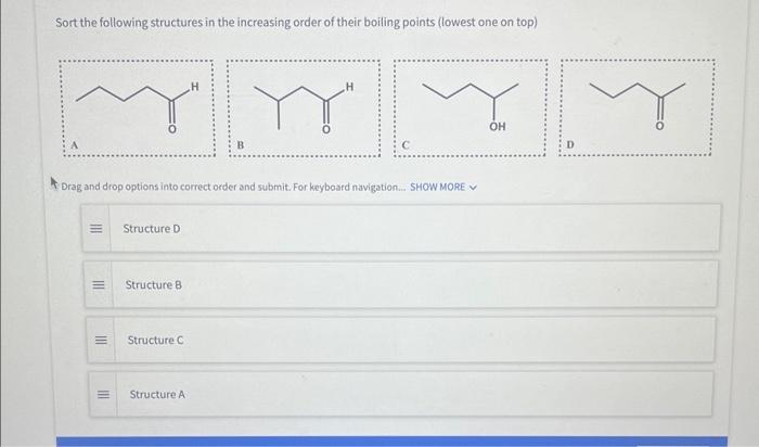 Solved Sort the following structures in the increasing order | Chegg.com