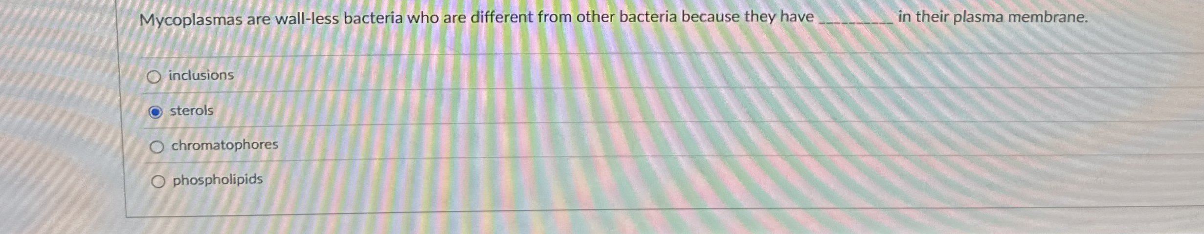 Solved Mycoplasmas are wall-less bacteria who are different | Chegg.com