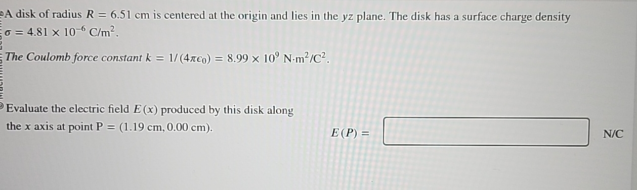 Solved A disk of radius R=6.51cm ﻿is centered at the origin | Chegg.com
