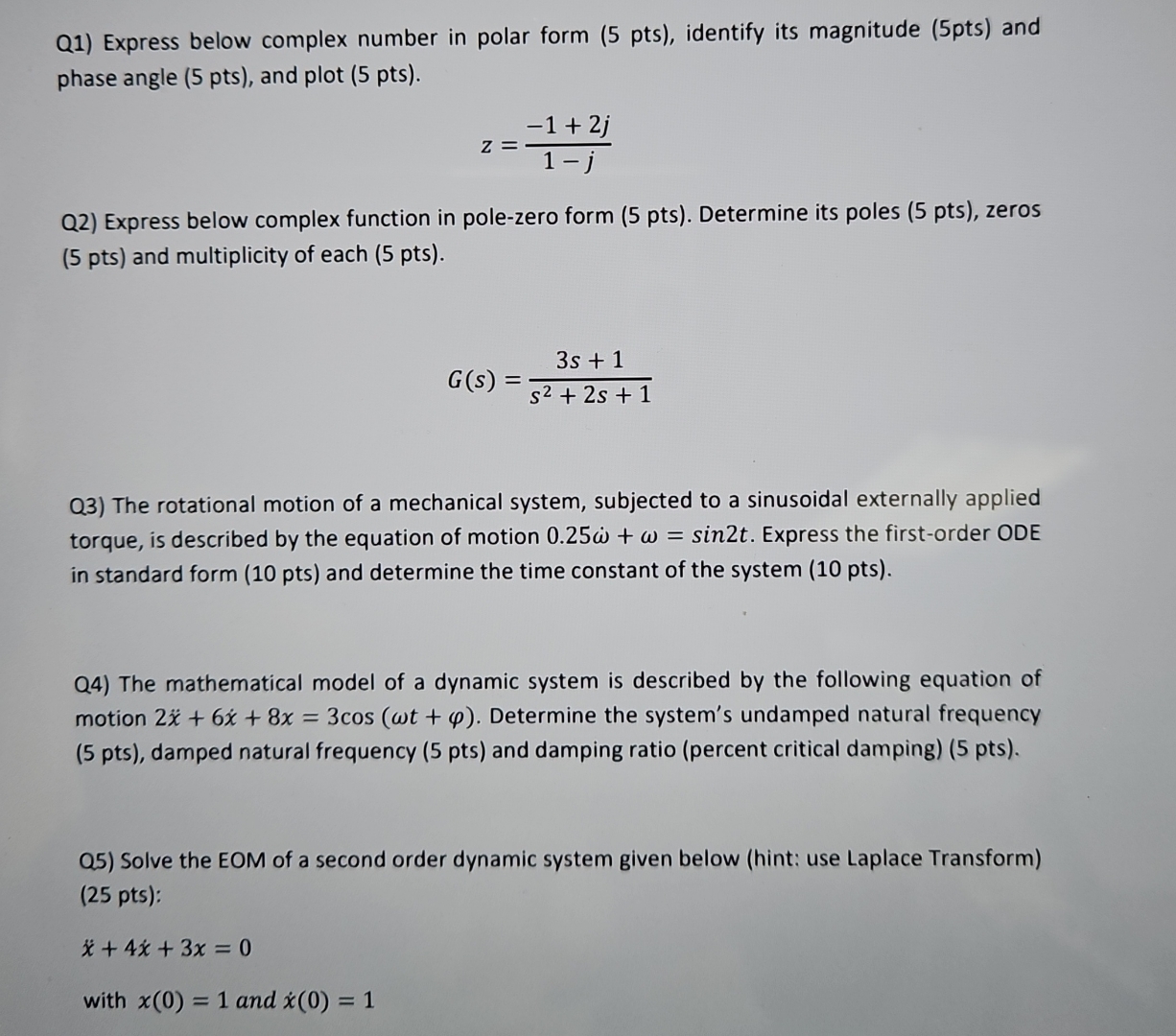 Solved Q1) ﻿Express below complex number in polar form ( 5 | Chegg.com
