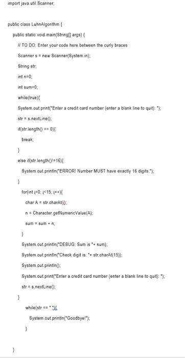 Solved 12.11 Credit Card Check Digit Intro - Lab Banks issue | Chegg.com