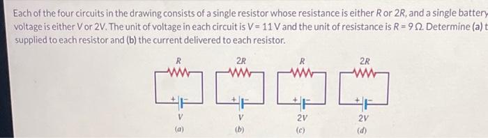 Solved Each of the four circuits in the drawing consists of | Chegg.com