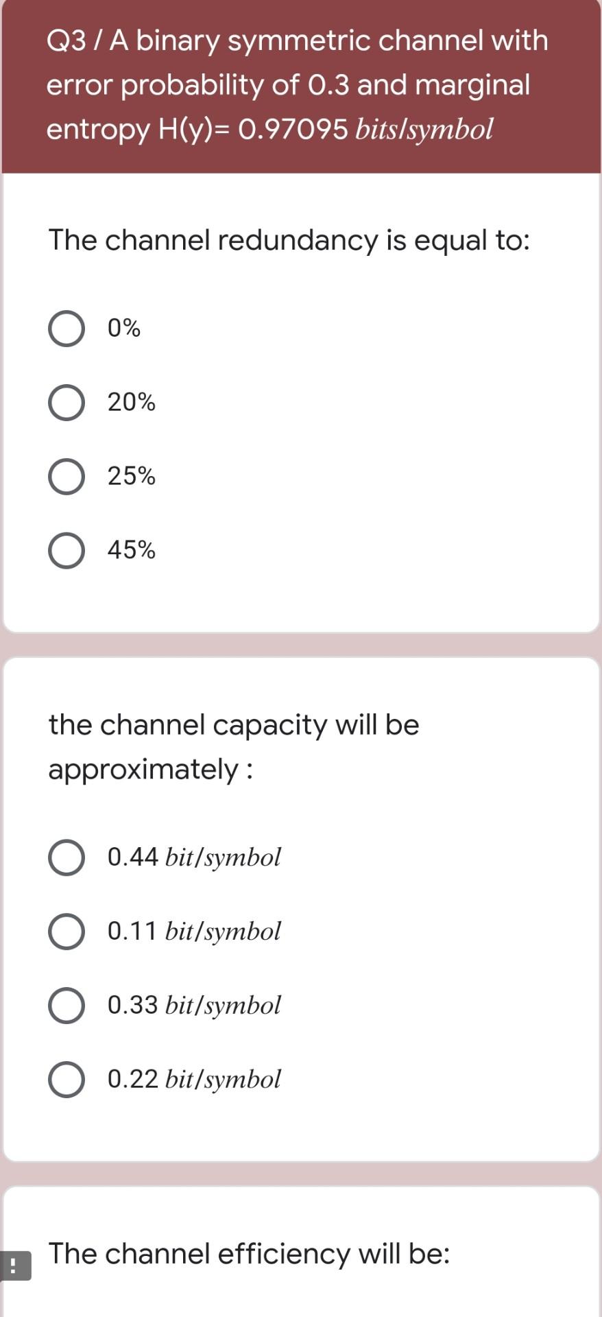 Solved Q3/A binary symmetric channel with error probability | Chegg.com