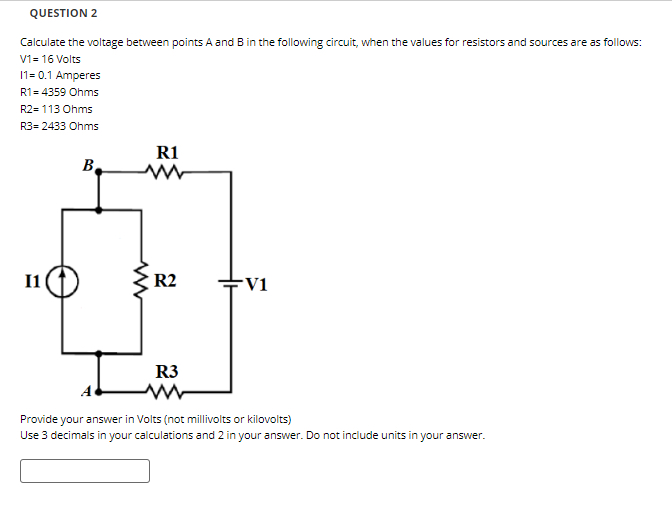 Solved QUESTION 2Calculate the voltage between points A and | Chegg.com