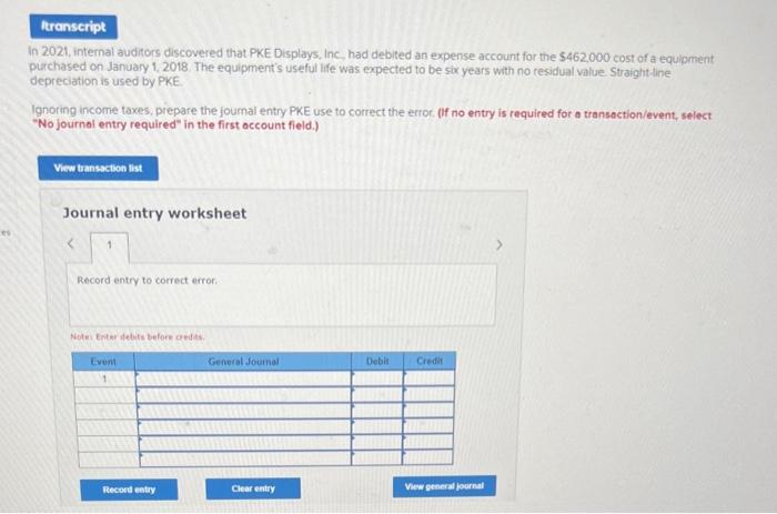 Solved In 2021, internal auditors discovered that PKE | Chegg.com Solved In 2021, internal auditors discovered that PKE | Chegg.com