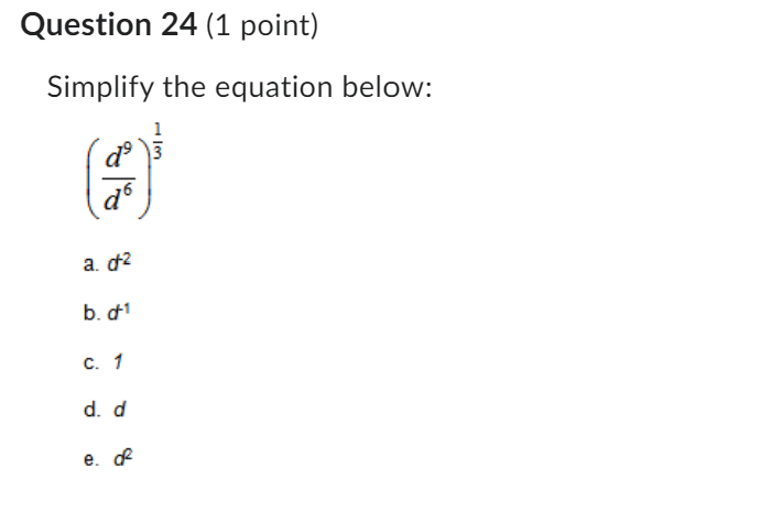 Solved Question 24 (1 ﻿point)Simplify the equation | Chegg.com
