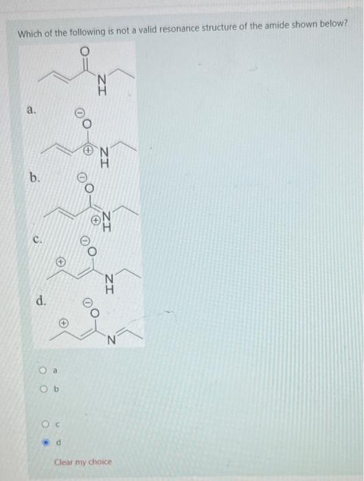 Solved Which of the following is not a valid resonance | Chegg.com