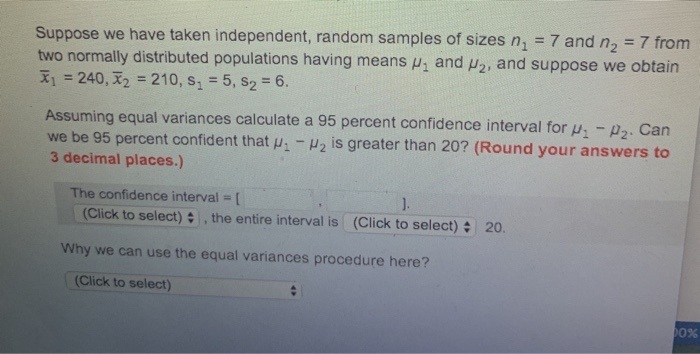 Solved Suppose we have taken independent, random samples of | Chegg.com