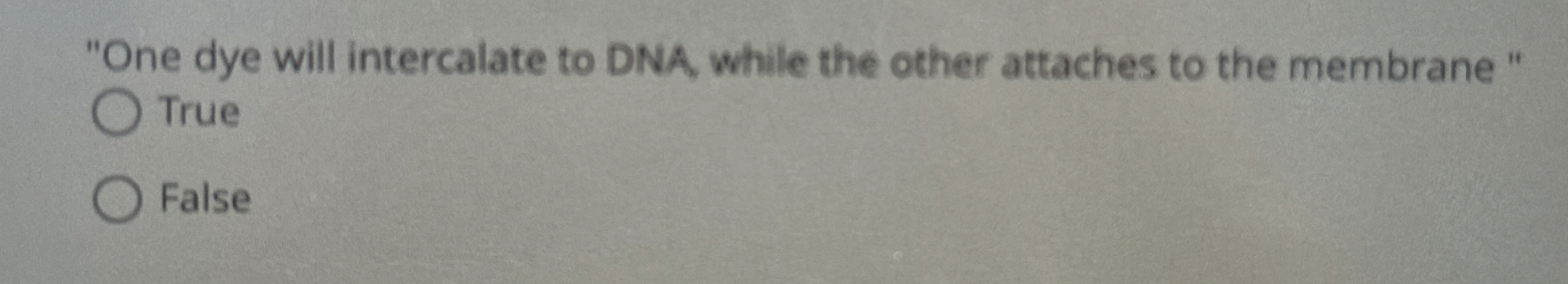 Solved "One dye will intercalate to DNA while the other | Chegg.com