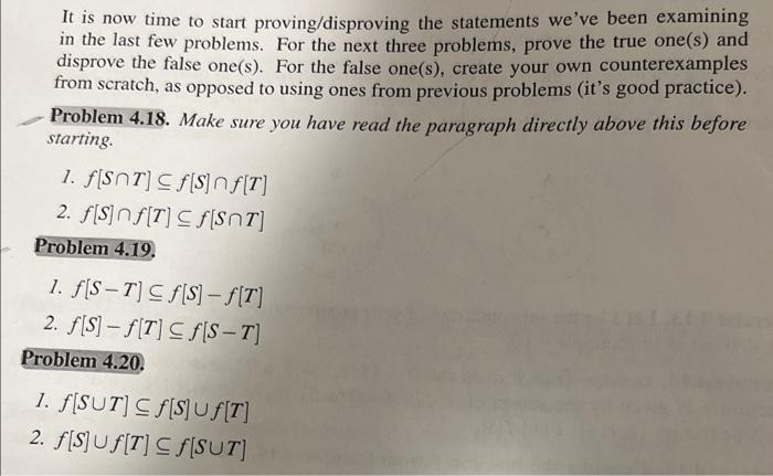 Solved It is now time to start proving/disproving the | Chegg.com