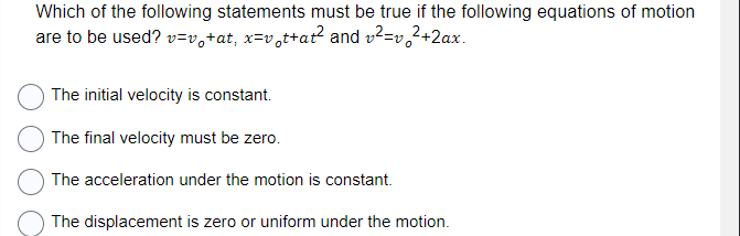 Solved Which of the following statements must be true if the | Chegg.com