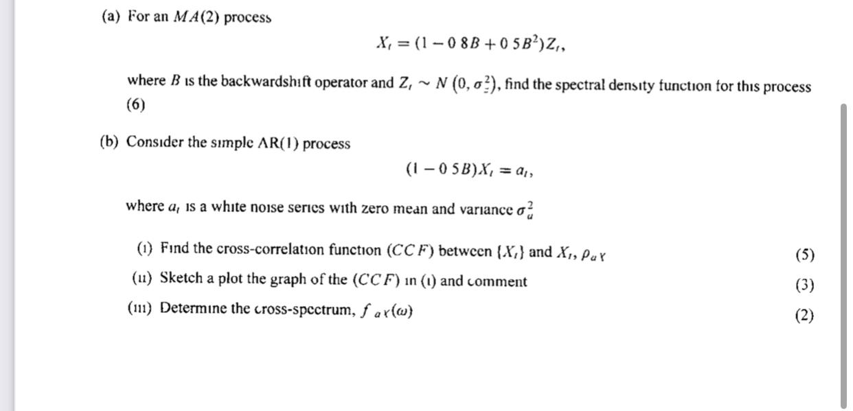 Solved (a) For an MA(2) | Chegg.com