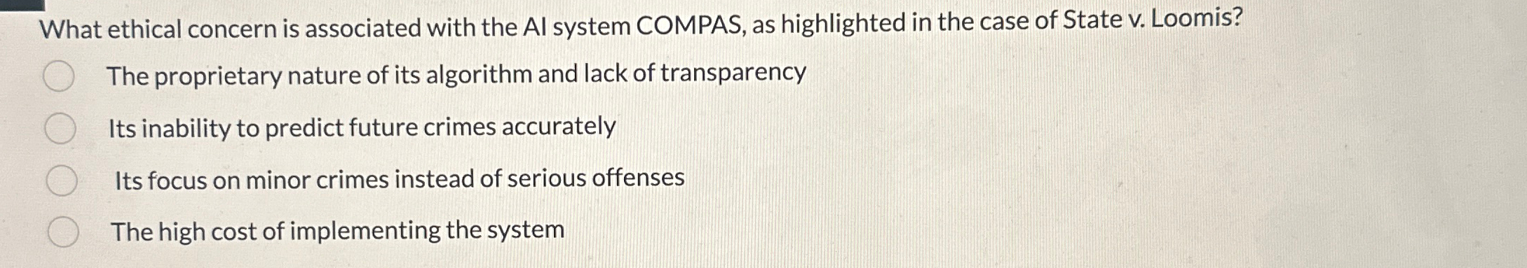 Solved What ethical concern is associated with the AI system | Chegg.com
