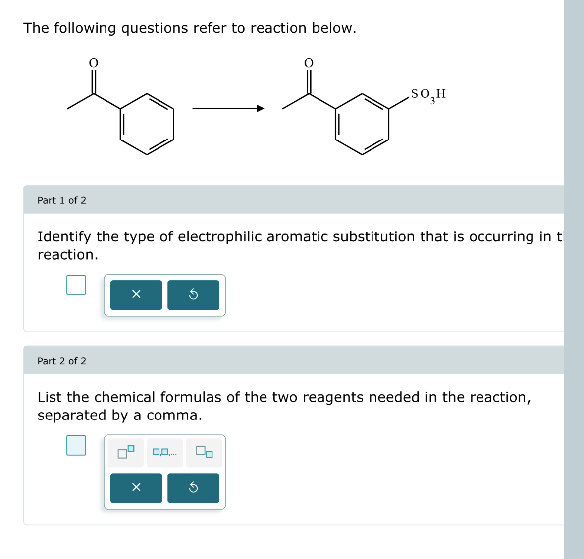 Solved The following questions refer to reaction below.Part | Chegg.com