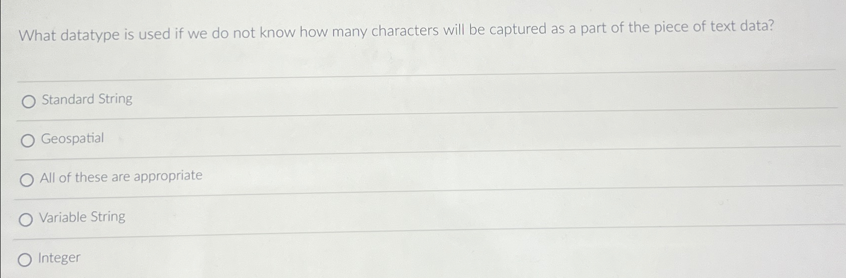 Solved What datatype is used if we do not know how many | Chegg.com