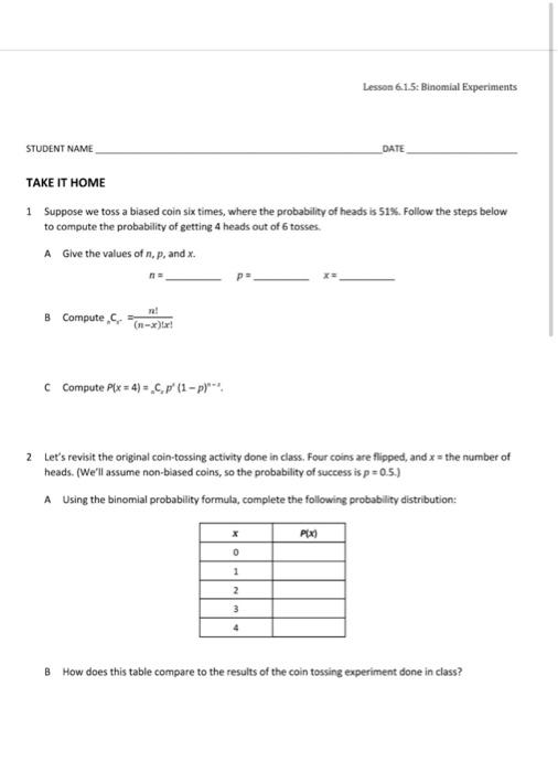 Solved 1 Suppose we toss a biased coin six times, where the | Chegg.com