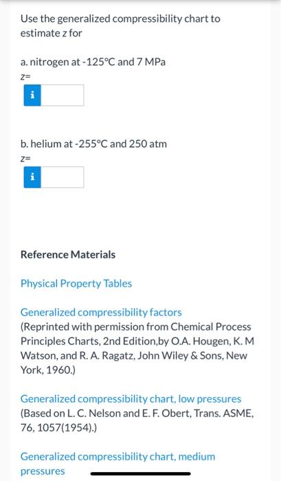 Use the generalized compressibility chart to estimate | Chegg.com