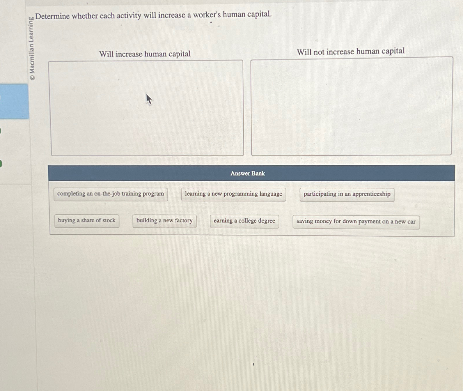 Solved ?00 ﻿Determine whether each activity will increase a | Chegg.com