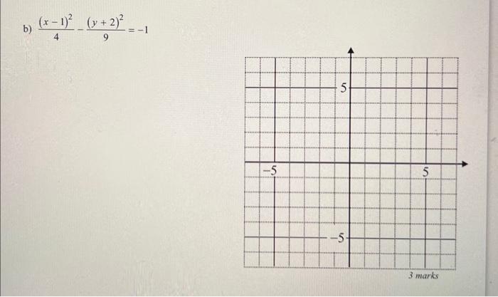 Solved 4(x−1)2−9(y+2)2=−1 | Chegg.com