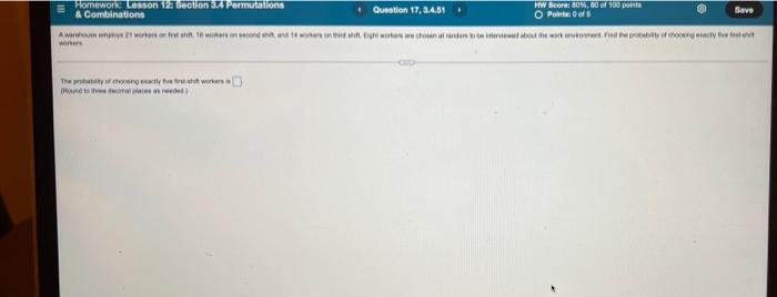 Solved Homework: Lesson 12: Section 3.4 Permutations & | Chegg.com
