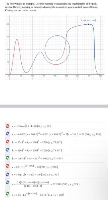 Solved Create a Desmos Roller Coaster meeting the following | Chegg.com