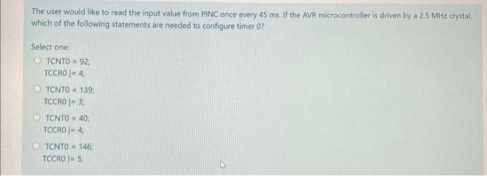 Solved The user would like to read the input value from PINC | Chegg.com