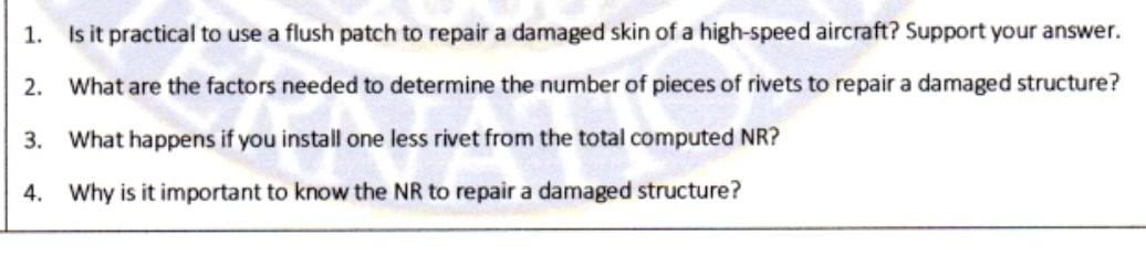Solved 2. 1. Is it practical to use a flush patch to repair | Chegg.com