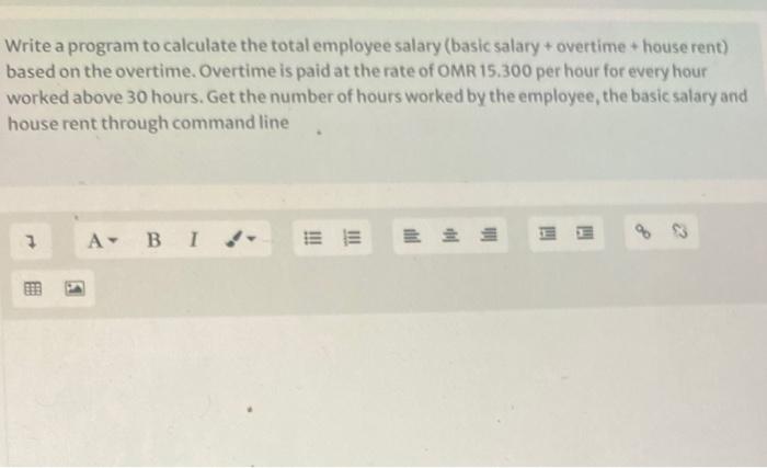 Solved Write a program to calculate the total employee | Chegg.com