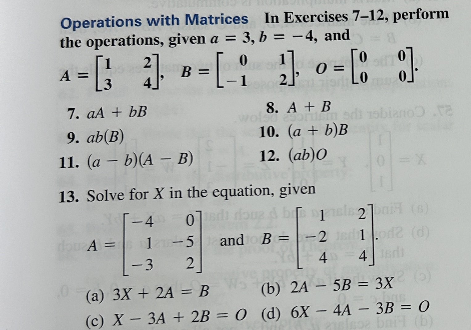 Solved Operations with Matrices In Exercises 7-12, | Chegg.com