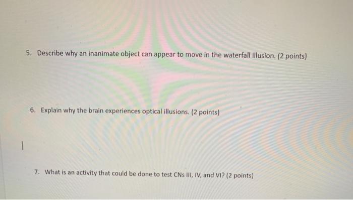 Solved 5. Describe why an inanimate object can appear to | Chegg.com