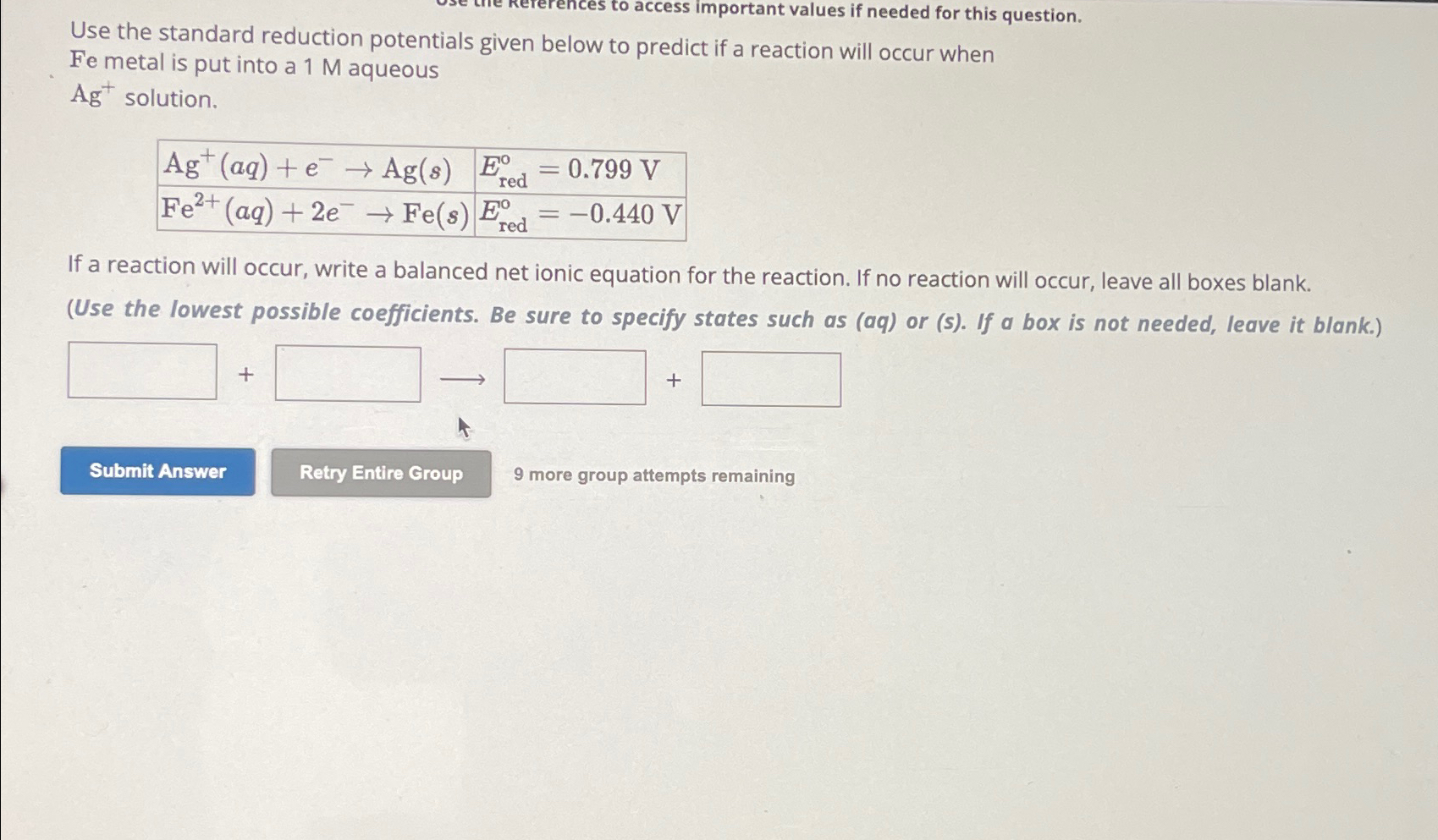 Solved Use the standard reduction potentials given below to | Chegg.com